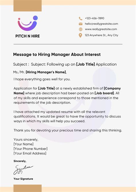 How To Write A Formal Message To Hiring Manager