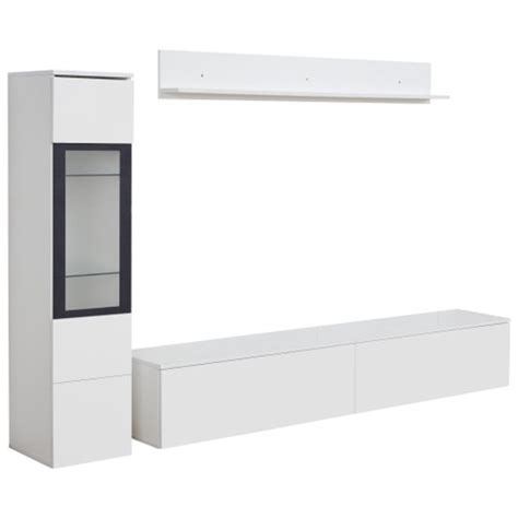 3 Delige Led Woonwandset 180 X 33 X 30 Cm Hoogglans Wit