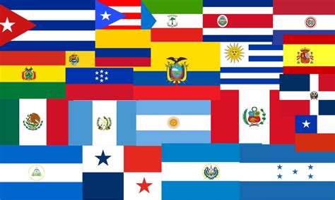 Spanish Speaking Countries Flags Collage