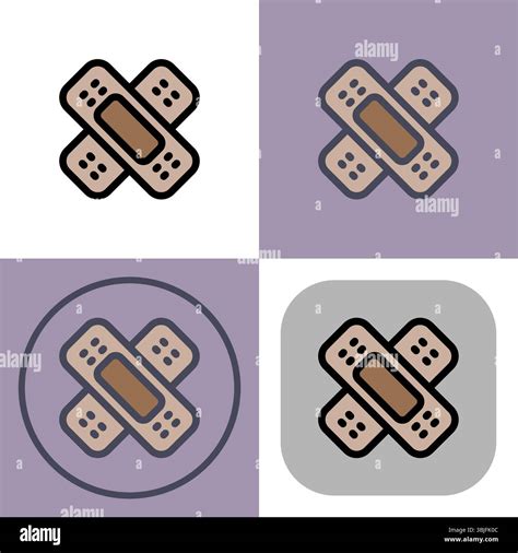 Wound Plaster Icon Symbol First Aid Wound Plaster Vector Illustration