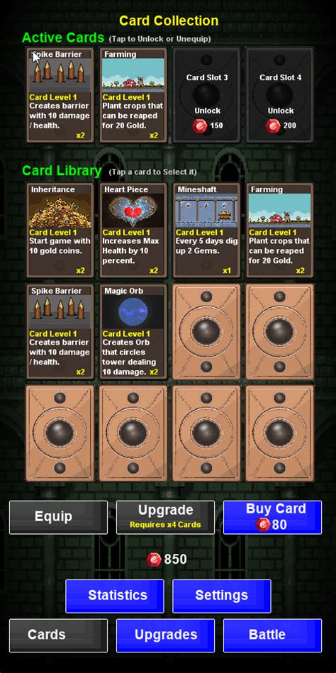 Adding Cards To My Rogue Like Tower Defense Game Lone Tower Rindiegames