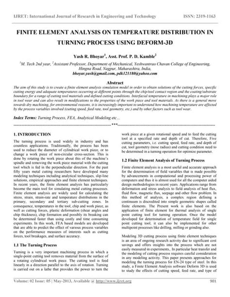 Finite Element Analysis On Temperature Distribution In Turning Process Using Deform 3 D Pdf