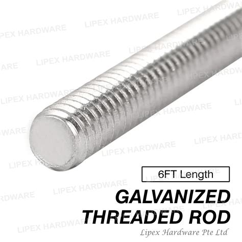 Galvanized Threaded Rod Sae Imperial Inches 6ft Length Heavy Duty