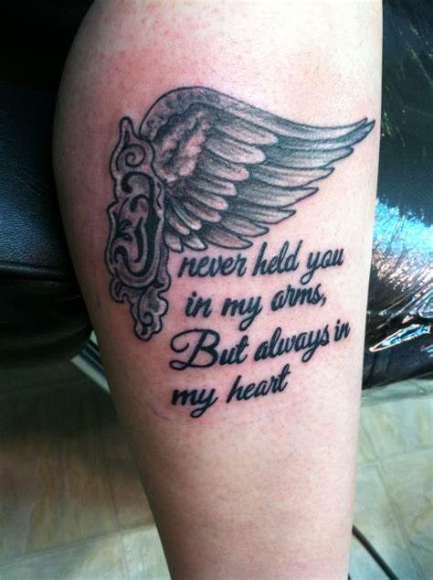 Memorial Tattoo With Wing And Quote Tattoo Work Arm Tattoo Collar