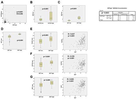 Correlation Analysis Of The Set And Gata2 Runx1 And Myc Expression In