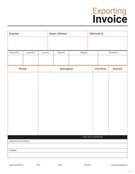 Free Commercial Export Invoice Template In Adobe Photoshop Illustrator