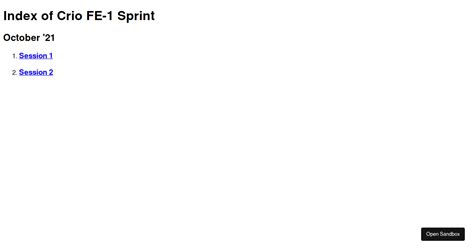 Crio Sprint Fe1 Codesandbox