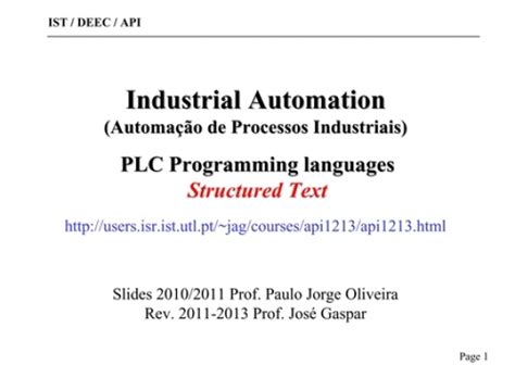 Plc Structured Text Overview