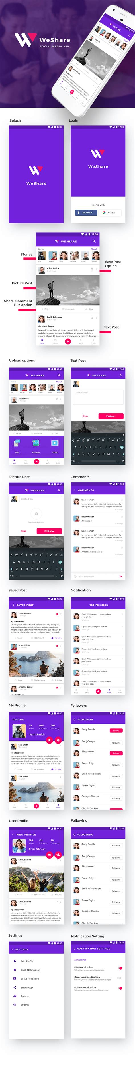 Social Media Sharing Android App With Angular Admin Laravel Php
