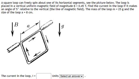 Solved A Square Loop Can Freely Spin About One Of Its Chegg Com