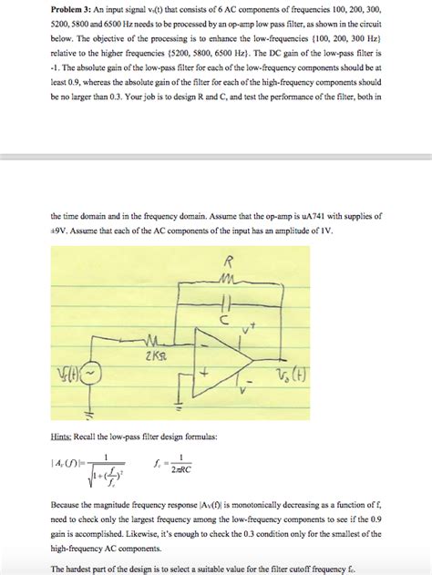 Solved Problem 3 An Input Signal V T That Consists Of 6 AC Chegg Com
