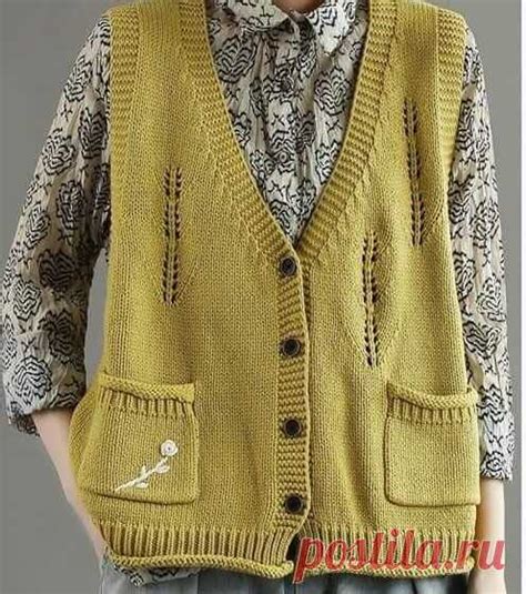 Интересные карманные решения Вязание спицами Марусино рукоделие П кардиган Постила