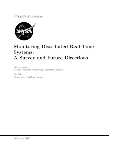 Pdf Monitoring Distributed Real Time Systems A Survey And