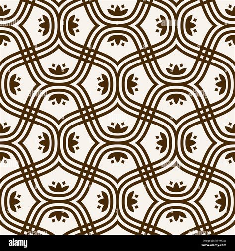 Geometric Abstract Seamless Pattern Linear Motif Background Monochrome Decoration Design Stock