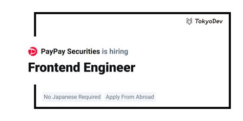 Frontend Engineer Paypay Securities Tokyodev