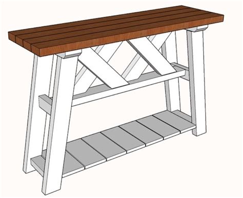 Double X Console Table Free Woodworking Plan Com