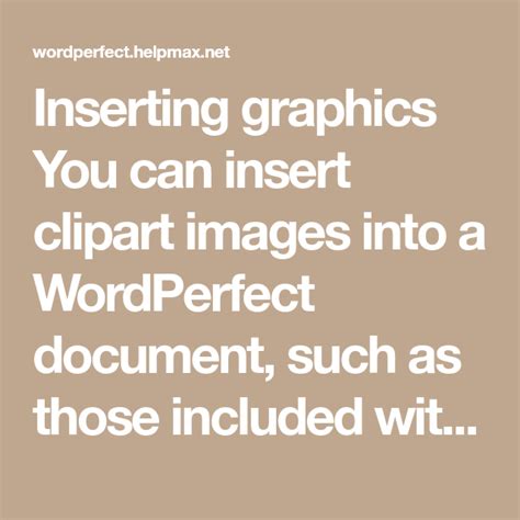 Insert Clipart Images In Wordperfect
