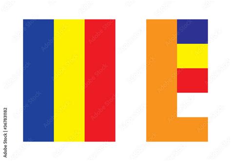 Buddhist Flag Image Buddhist Flag On White Background Drawing By