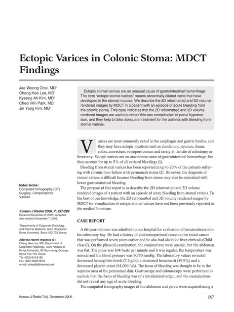 Pdf Ectopic Varices In Colonic Stoma Mdct Findings