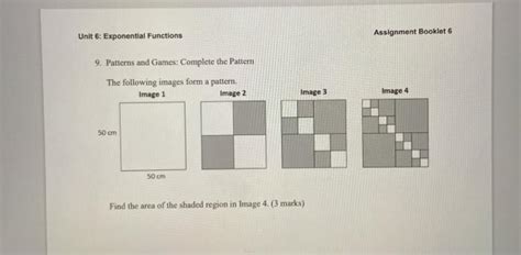 Solved Unit 6 Exponential Functions Assignment Booklet 6 9 Chegg Com