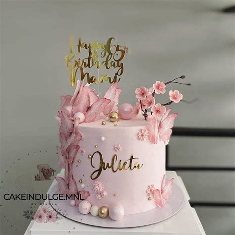 Pink Cake With Butterflies Cakeindulge Ph