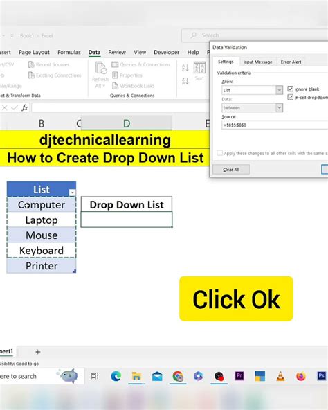 How To Create Drop Down List In Excel Drop Down List Datavalidation Dropdownlist Youtube