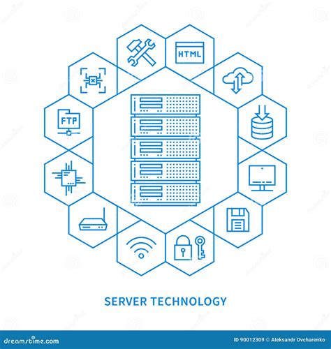 Server Infrastructure Vector Illustration Stock Vector Illustration Of Internet Network 90012309