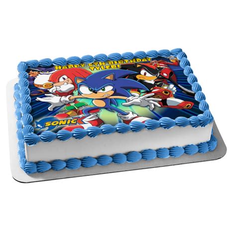 Sega Sonic X Sonic The Hedgehog Knuckles Edible Cake Topper Image
