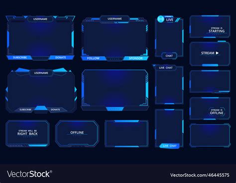 Game Stream Frames Futuristic Gamers Live Vector Image