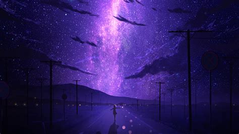 🔥 Free Download Anime Night Sky Starry Stars Scenery Wallpaper 4k Hd Pc