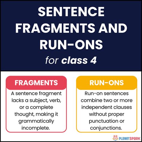 Class 4 Worksheet Sentence Fragments And Run Ons Planetspark