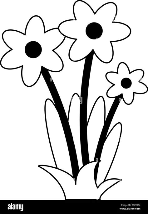 Flower Cartoon Black And White