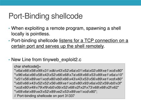 Ppt Port Binding Shellcode Powerpoint Presentation Free Download
