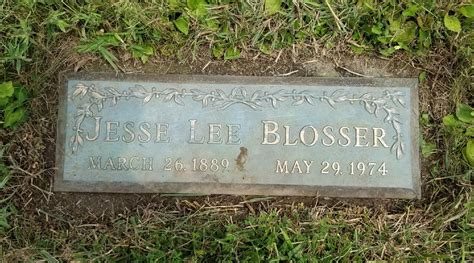 Jesse Lee Blosser 1889 1974 Mémorial Find A Grave