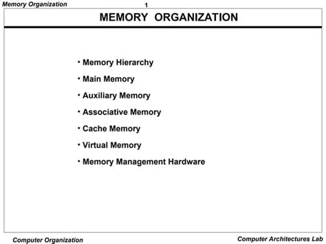 Memory Organization Pptx