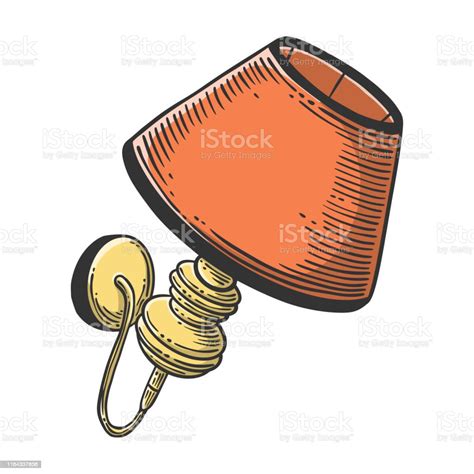 벽 램프입니다 낙서 및 스케치 스타일의 벡터 개념입니다 티셔츠 엽서에 인쇄하기 위한 손으로 그린 일러스트레이션 0명에 대한 스톡 벡터 아트 및 기타 이미지 Istock