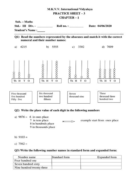 Chapter 1 Practice Sheet Pdf