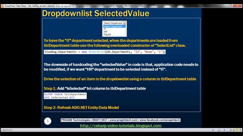 Part 35 How To Set An Item Selected When An Asp Net Mvc Dropdownlist Is