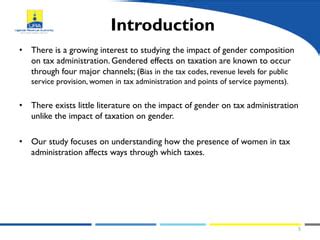 The Status Of Gender Roles In Tax Administration PPT