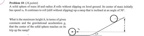 Solved Problem Points A Solid Sphere Of Mass M And Chegg