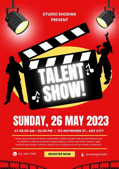 Page 2 Free Printable Customizable Talent Show Flyer Templates Canva