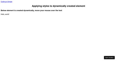 Adding And Removing Styles Dynamically Based On User Action Codesandbox