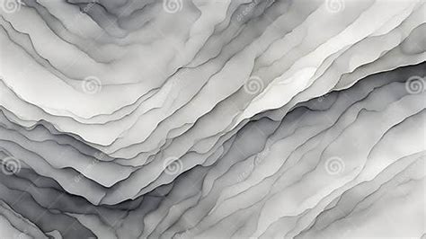 Abstract Layered Watercolor Wavy Pattern In Grayscale 3d Paper Cut Style Texture With Flowing