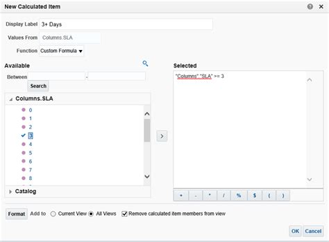 oracle12c obiee new calculated item greater than or equal to