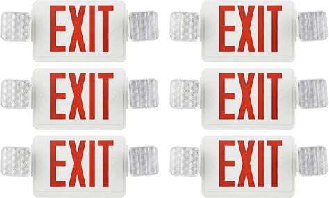Buy SPECTSUN Exit Sign With Emergency Light Red Emergency Exit Lights With Battery Backup