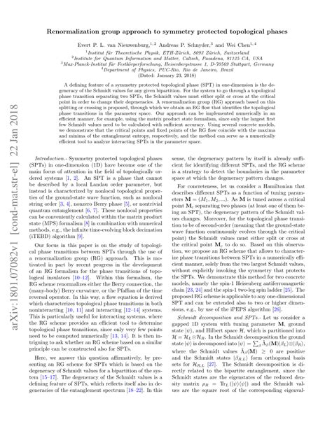 Pdf Renormalization Group Approach To Symmetry Protected Topological Phases