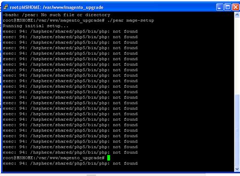 Exec 94 Hspheresharedphp5binphp Not Found When Upgrading