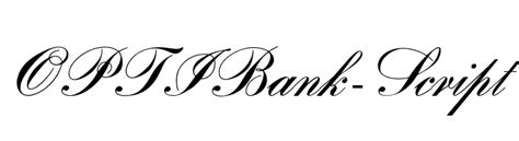 OPTIBank Script Font Details Characters FFonts Net