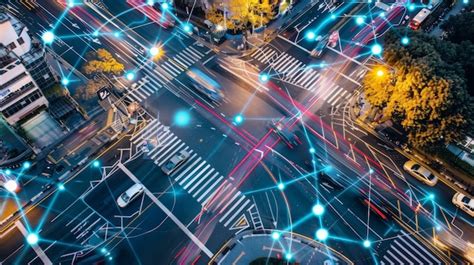 A Smart City Intersection With Advanced Traffic Management Systems That Optimize Traffic Flow