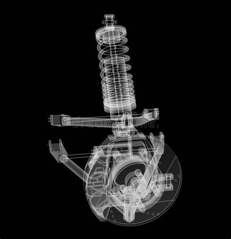X-ray Car Suspension and Brake Disk Stock Illustration - Illustration ...